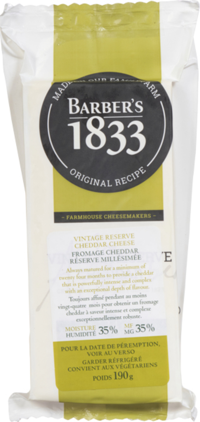 BARBER'S 1833 VINTAGE RESERVE 2 YEAR CHEDDAR CHEESE ENGLAND