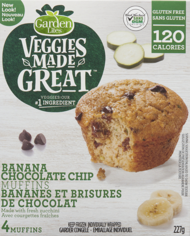 VEGGIES MADE GREAT BANANA CHOCOLATE CHIP MUFFINS WITH FRESH ZUCCHINI