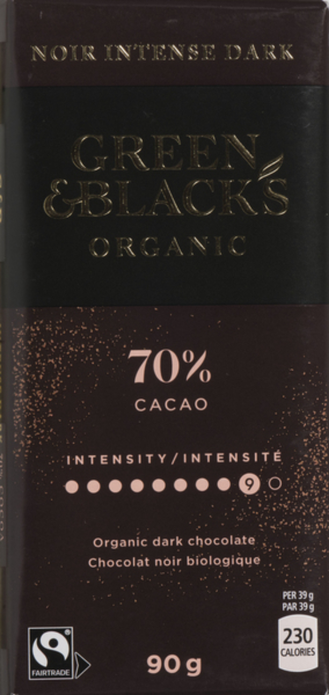 Green & Blacks Green & Blacks Organic Intense Dark Chocolate 70% Cocoa ...