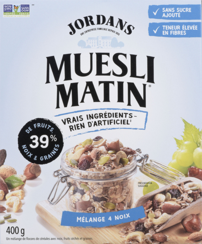 JORDANS 4 NUT MEDLEY MUESLI 400G | FoodServiceDirect.ca - Canada's ...