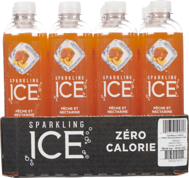 Sparkling Ice Flavoured Sparkling Water Based Beverage Peach Nectarine 12 x 503 ml Bottles (6.0 ...