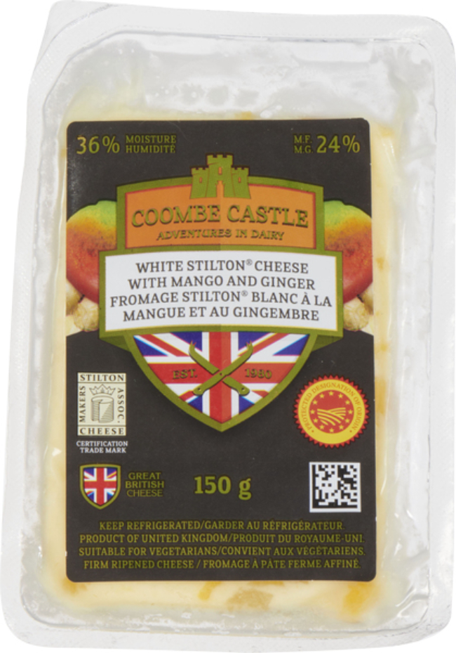 COOMBE CASTLE WHITE STILTON WITH MANGO AND GINGER