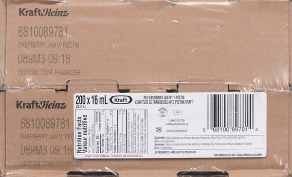 PORTION RASPBERRY JAM PURE GLUTEN FREE