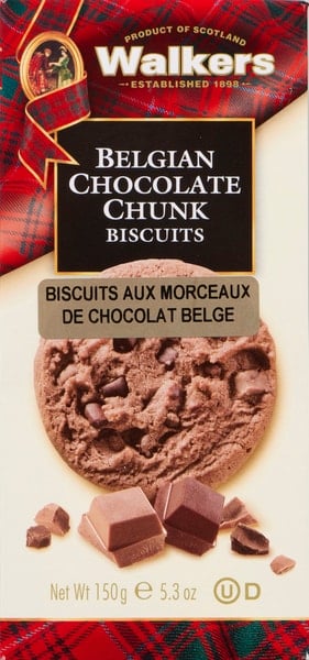 WALKERS BELGIAN CHOCOLATE CHUNK BISCUITS