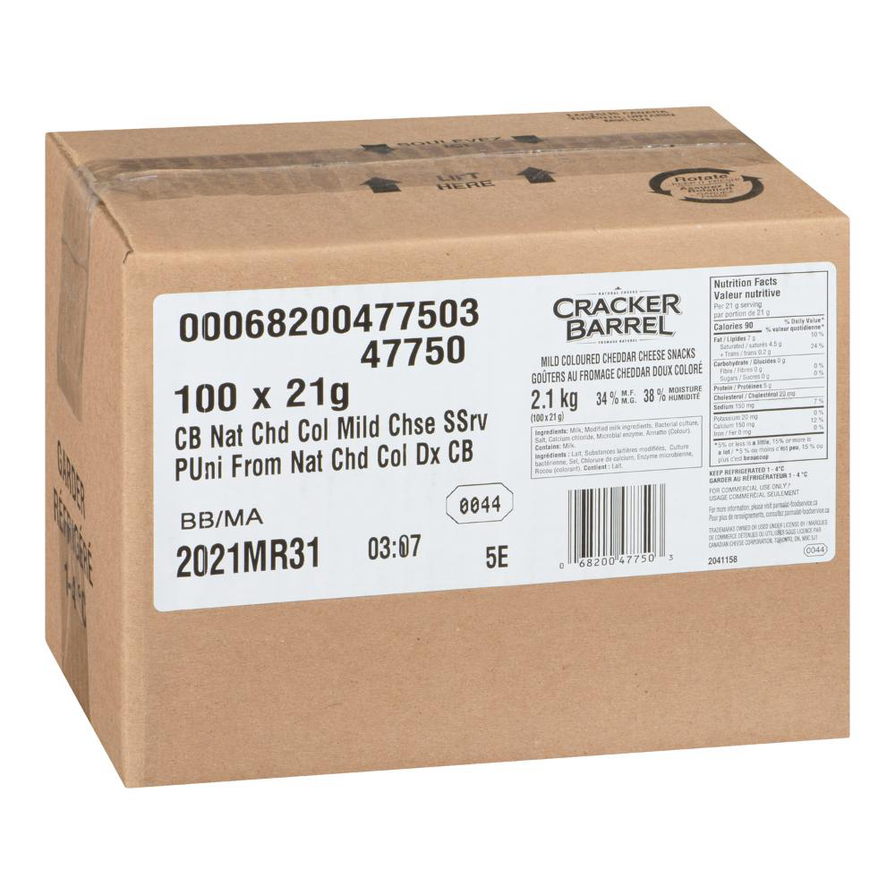 PORTION CHEESE CHEDDAR MILD COLORED