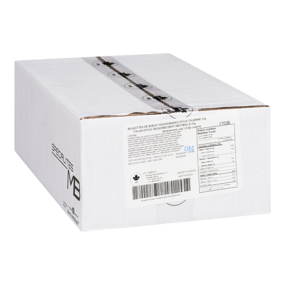 Specialites M.b Beef Meatball Italian Seas. Cooked 25gr Iqf