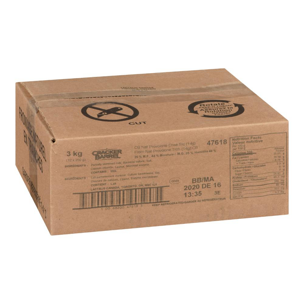 Cracker Barrel Provolone Cheese Slices | FoodServiceDirect